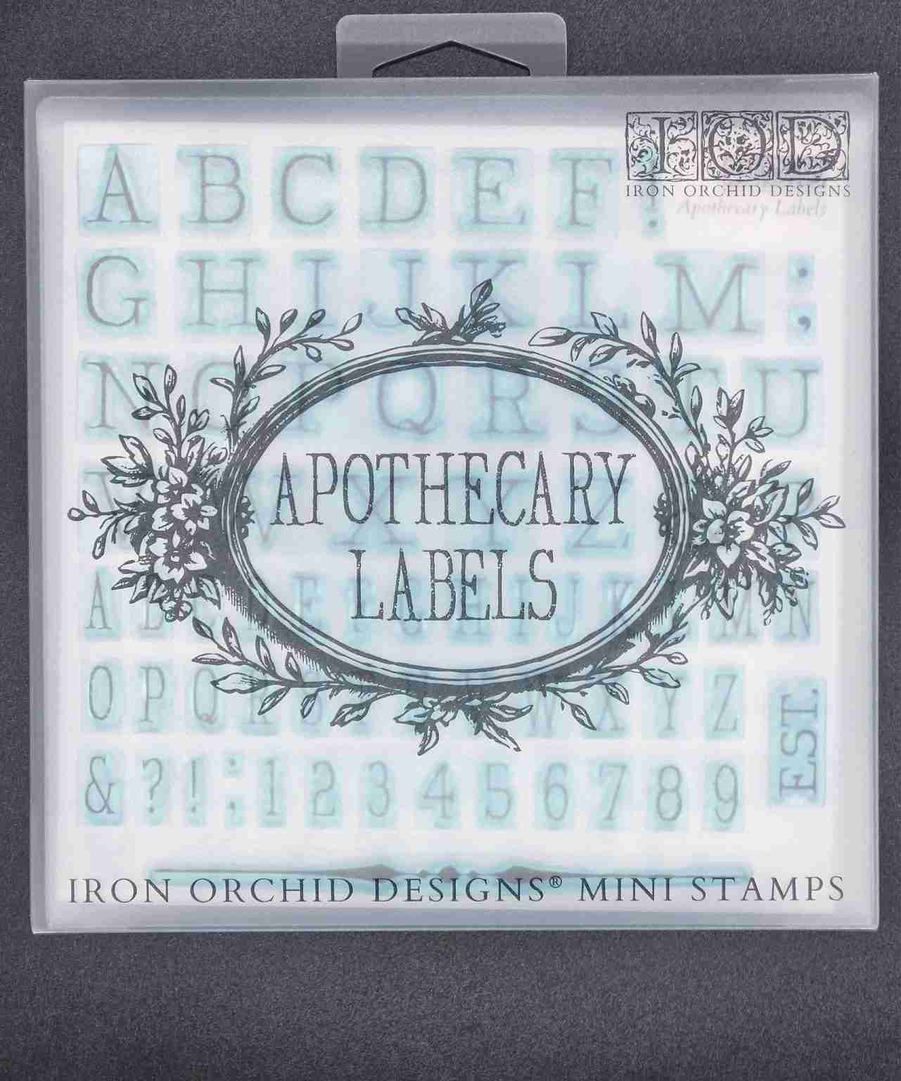 IOD mini stempel set Apothecary labels stempel- Bij Cora
